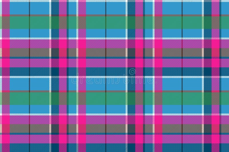 Blue Pink Check Plaid Fabric Texture Seamless Pattern Stock Vector ...