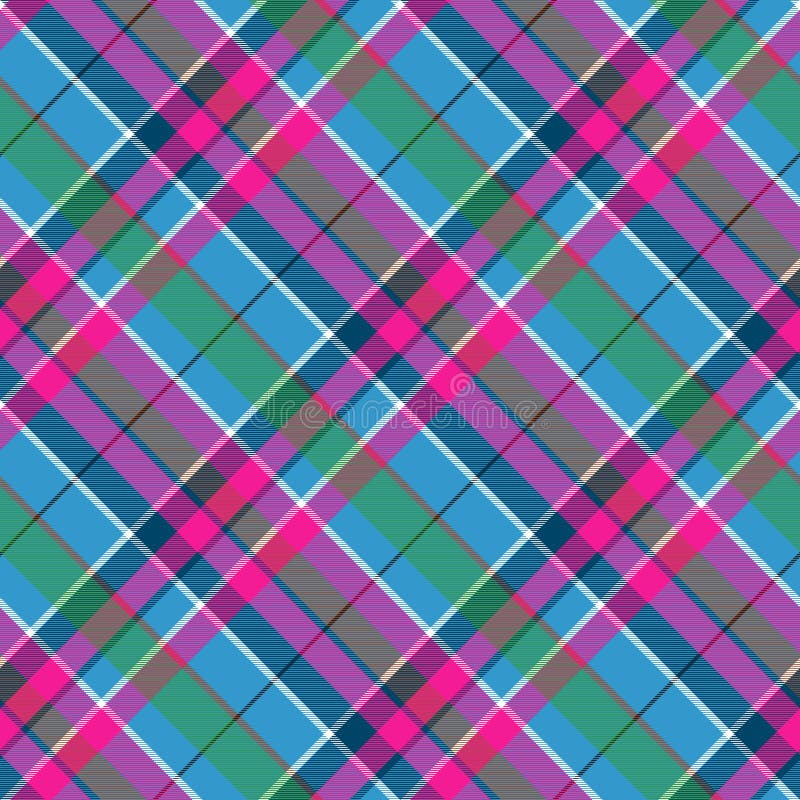 Fabric Textile Blue Pink Green Check Plaid Seamless Pattern Stock ...