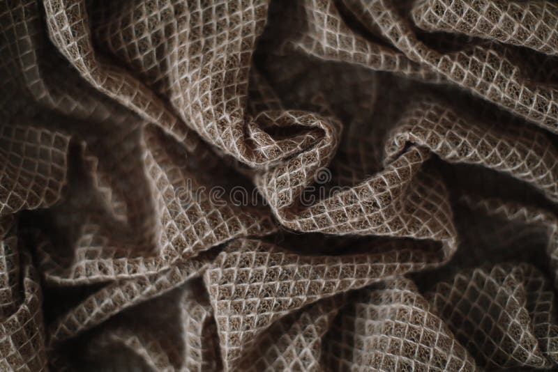 Fabric Texture Background. Wrinkled, Crumpled Fabric. Closeup Textile ...