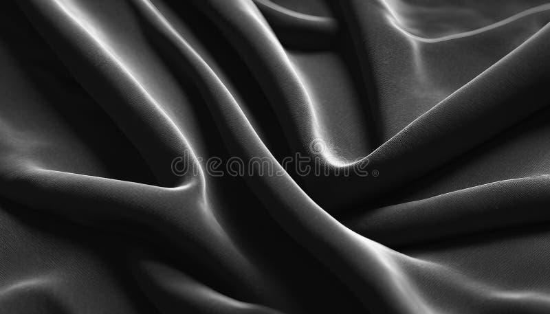 Fabric Texture. Black Velvet. Folds of Velvet Cloth Stock Illustration ...