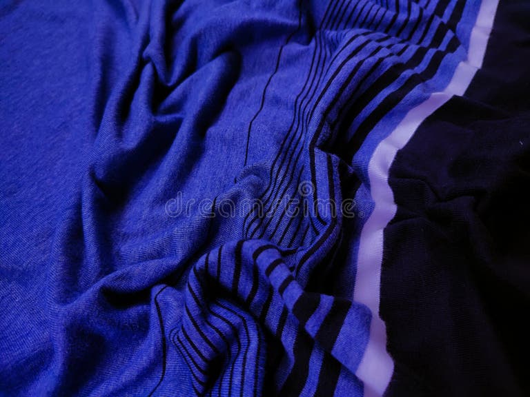 Fabric Texture with Black, White and Blue Striped Patterns Stock Image ...