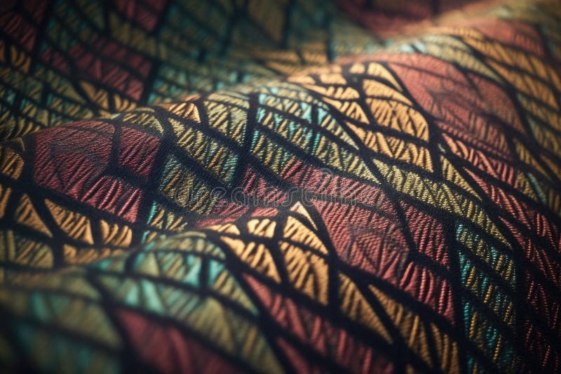 Fabric Texture, Close-up Shot of Intricate Geometric Patterns Stock ...
