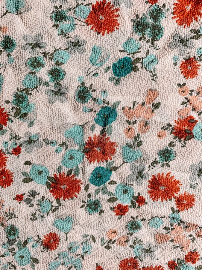 Fabric Texture with a Floral Pattern Stock Photo - Image of cloth ...