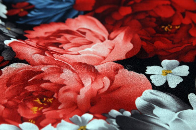 Fabric Texture with Flowers Stock Photo - Image of abstract, flowers ...