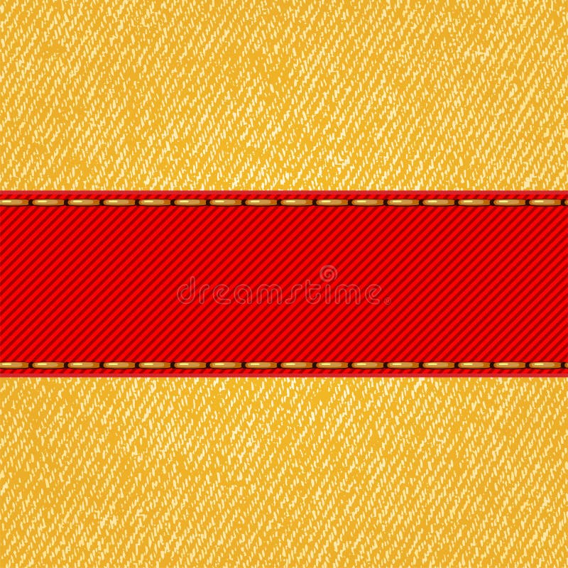 Fabric Texture with Label Ribbon. Vector Stock Vector - Illustration of ...