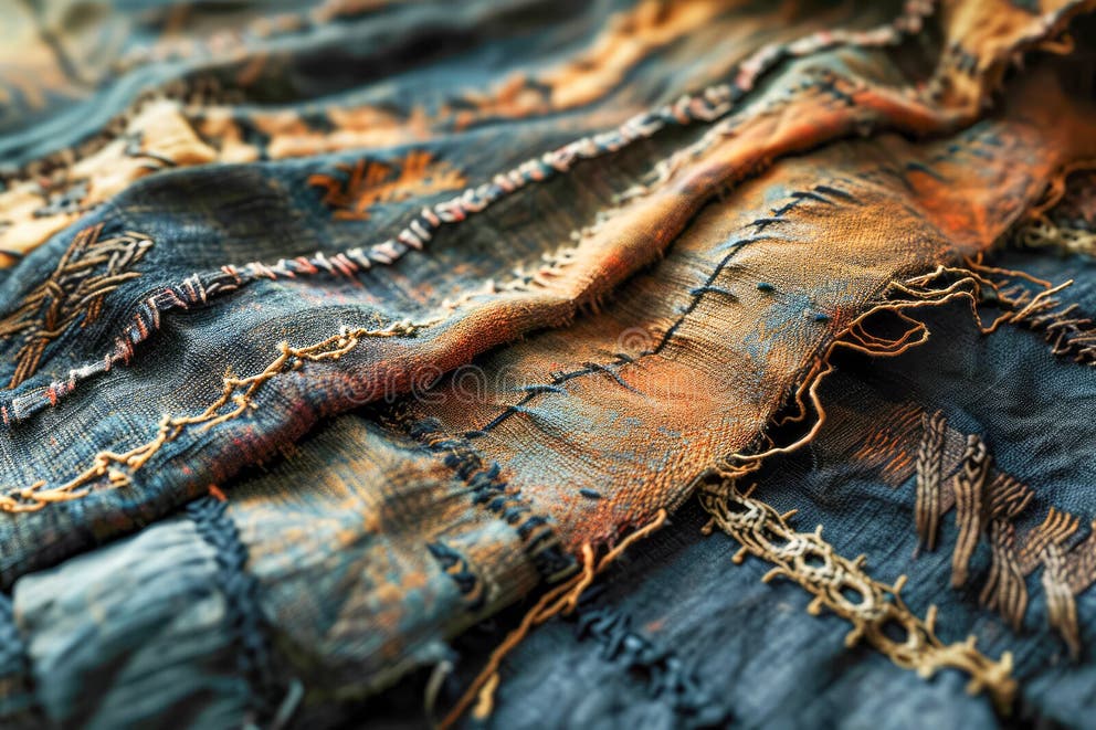 Fabric Texture with Patterns and Threads Stock Illustration ...