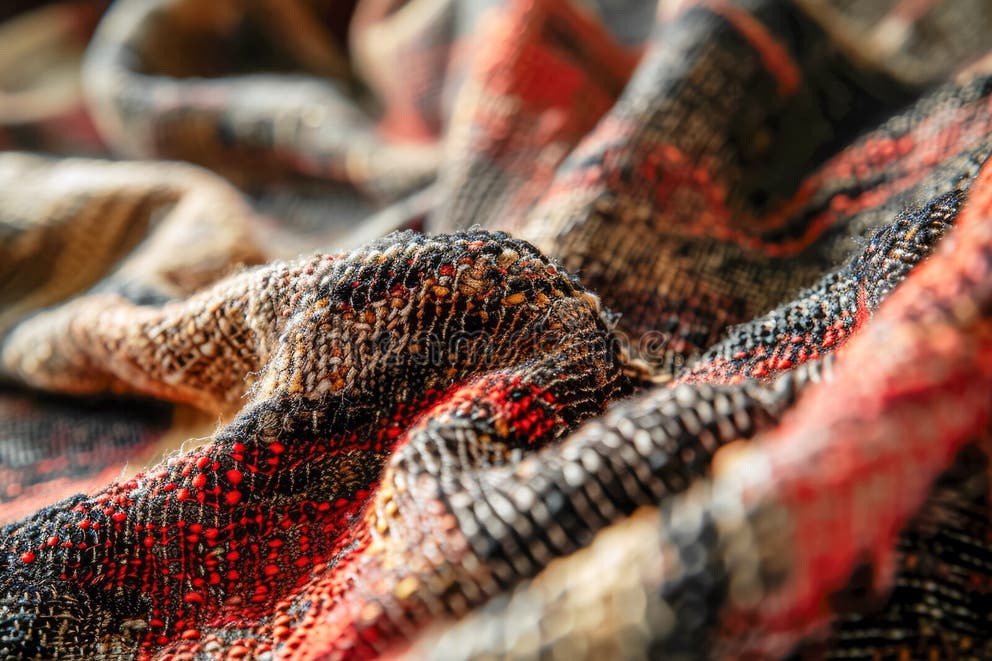 Fabric Texture with Patterns and Threads Stock Illustration ...