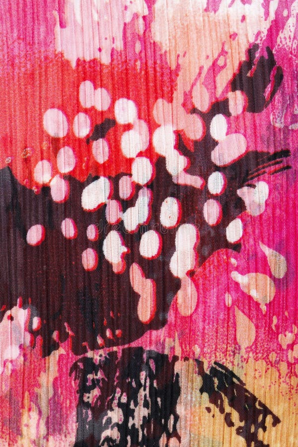 Fabric Texture with Red Flower Stock Photo - Image of backdrop, folds ...