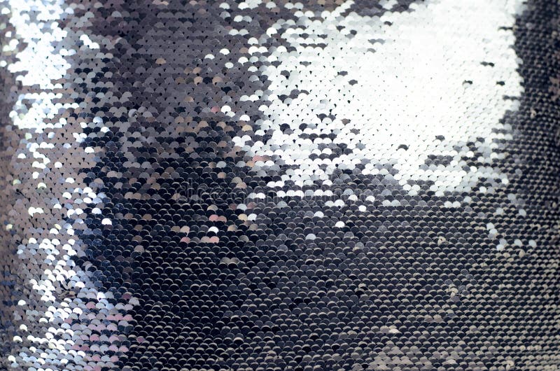 Fabric Texture with Shimmering Silver Sequins Stock Photo - Image of color, festive: 135702570