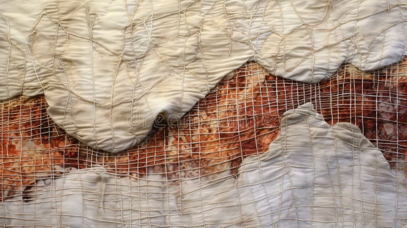 Fabric torn texture stock illustration. Illustration of textile - 374250887