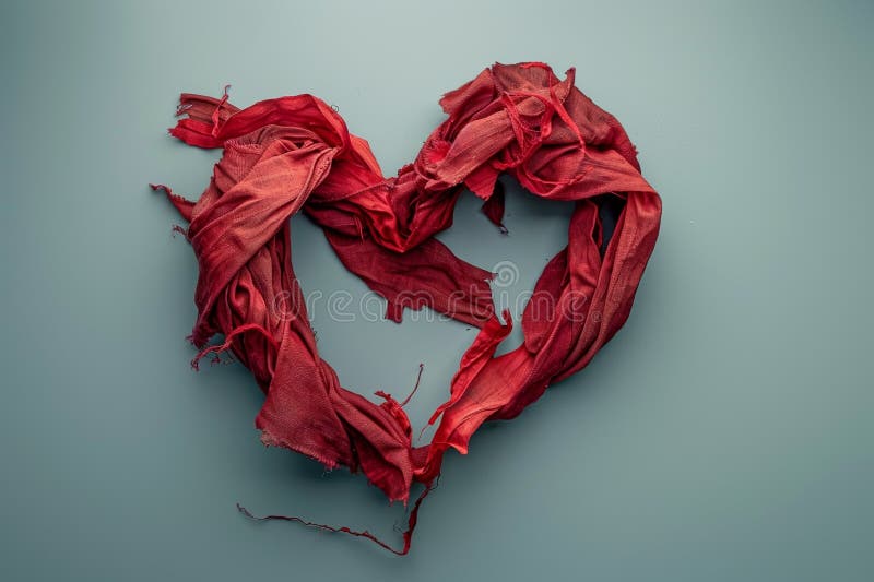 Fabric Twisted into a Heart Shape, Symbolizing Affection, Crafting, and ...