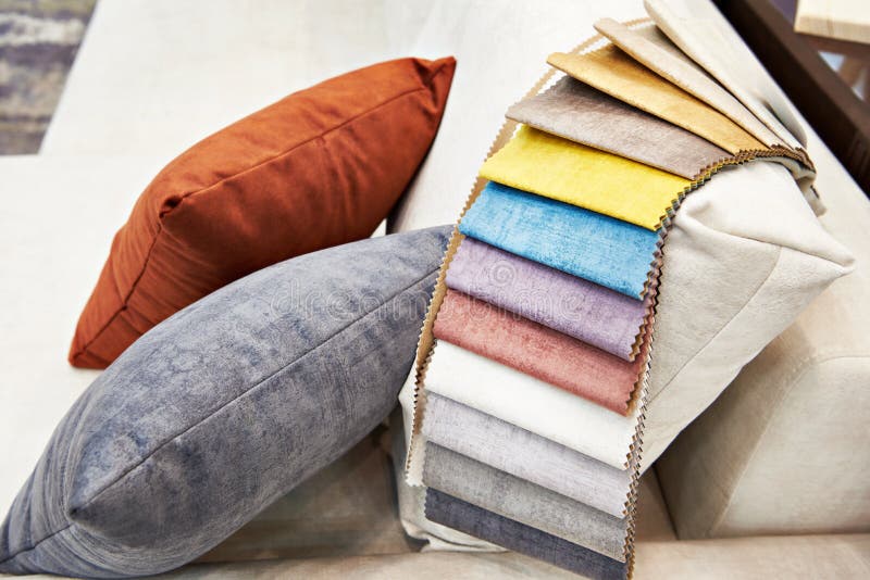 Fabric Upholstery Samples in Store Stock Image - Image of textile ...