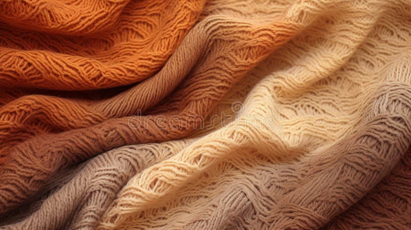 Fabric with Warm and Earthy Knitted Texture Stock Illustration ...