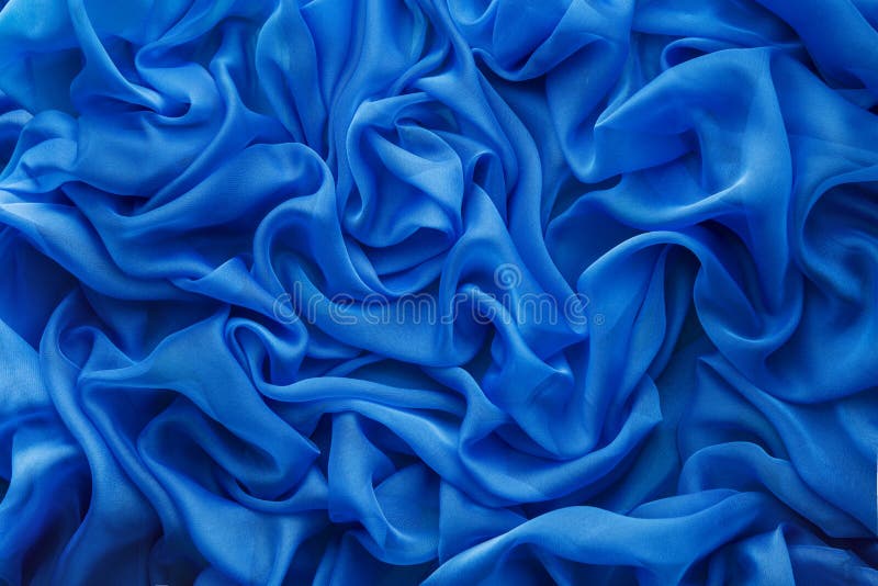 Fabric Waves Background, Cloth Wave, Blue Satin Texture Stock Image ...