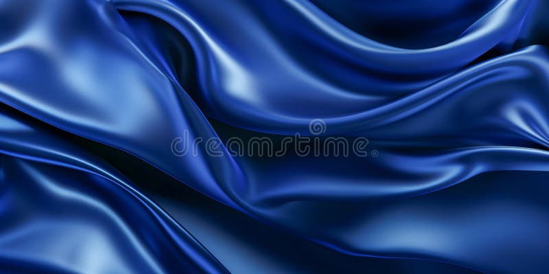 Fabric Waving Blue Silk Background Stock Illustration - Illustration of ...