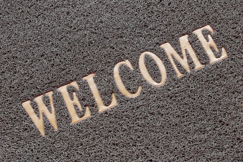 Fabric Wipe Foot and Welcome Text. Stock Image - Image of fabric ...