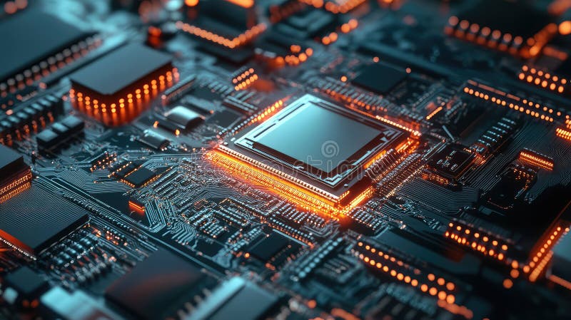 Fabrication Growing Microchip Stock Illustration - Illustration of ...