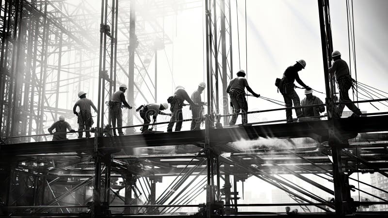 Fabrication iron workers stock illustration. Illustration of machine ...