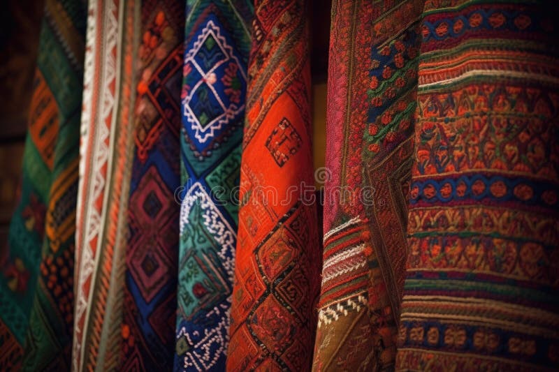 Fabrics with Intricate Patterns, Such As Embroidery or Weaving, in ...