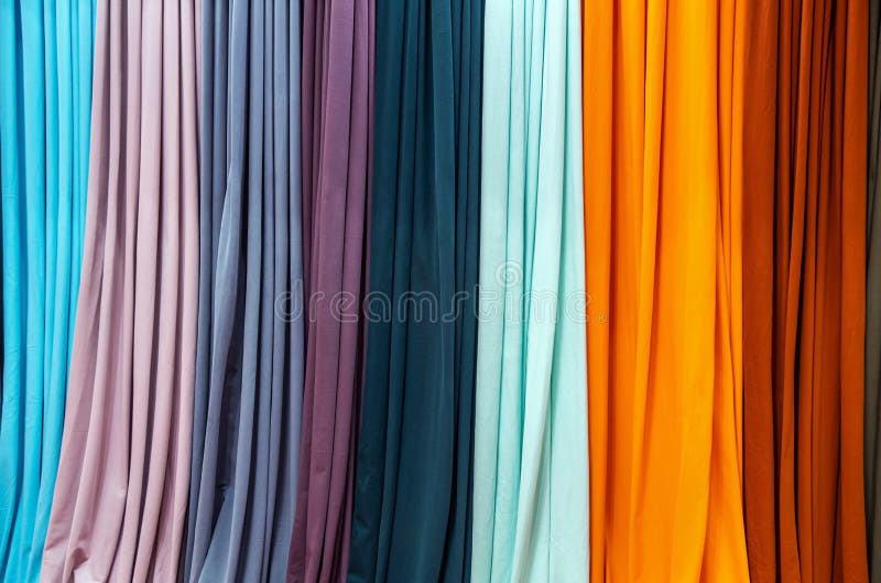 Fabrics Made of Different Materials, Shades and Colors Stock Photo ...