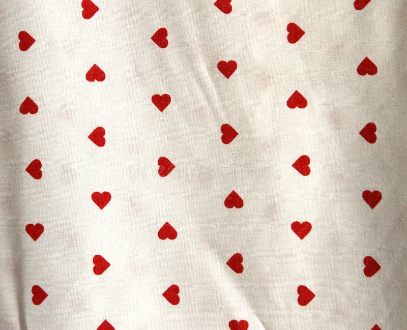 Fabrics with Red Heart Shape Stock Photo - Image of little, fabric ...