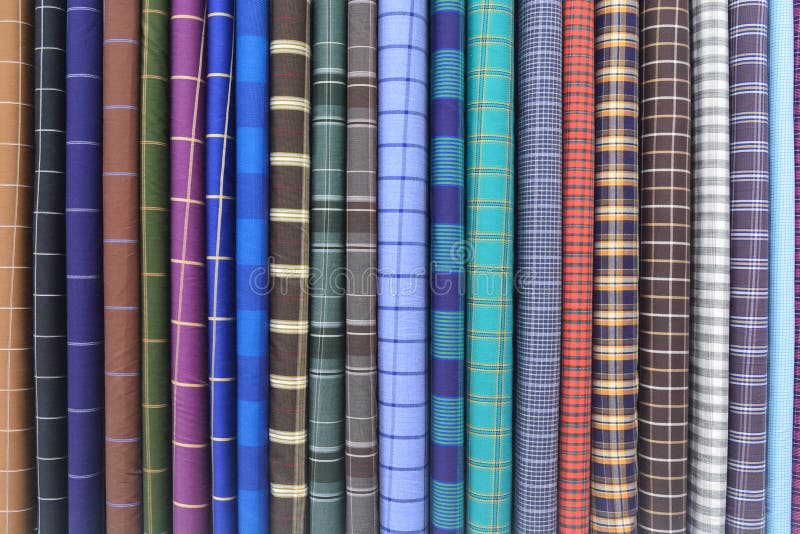 Colorful Fabric Rolls on Textile Market Fabric Background Stock Photo ...