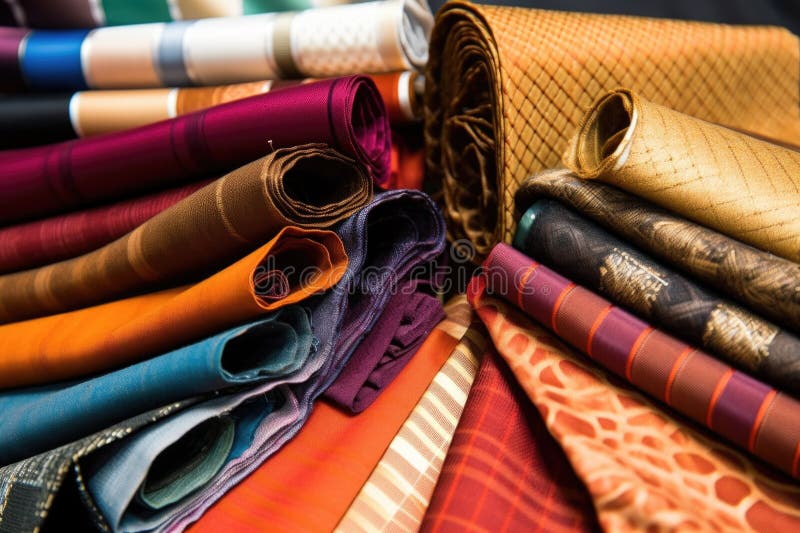 Fabrics and Textile Samples for Suit Making Stock Illustration ...