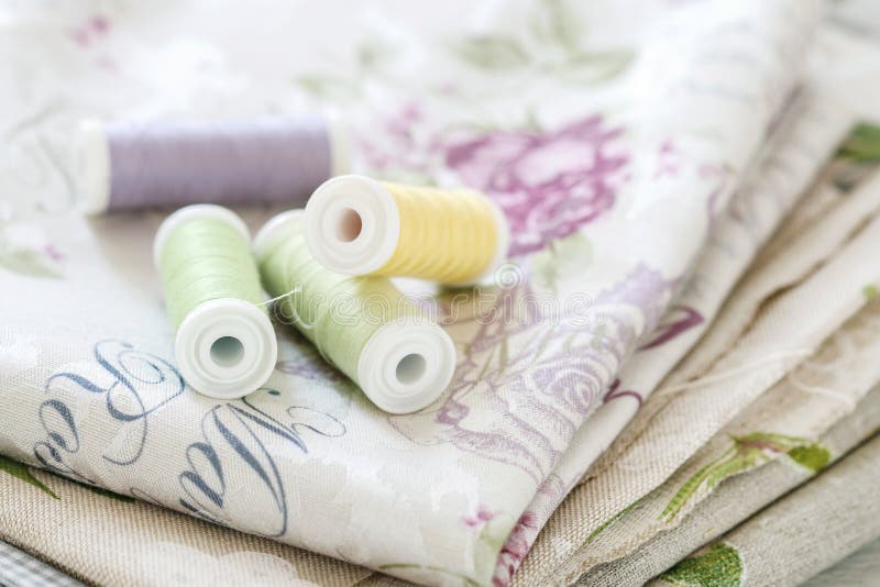 Fabrics and threads stock image. Image of handmade, fabric - 169096473