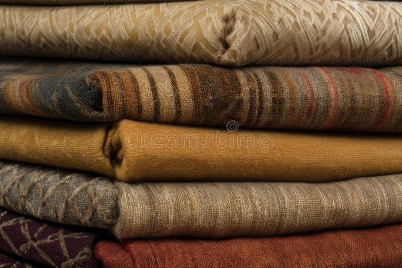Fabrics of Various Textures and Weaves, Brought Close-up for Detailed ...