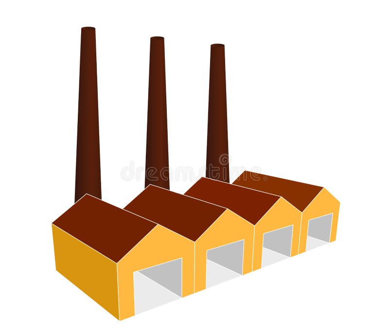 Fabriek stock illustratie. Illustration of silhouet, stapels - 12856802