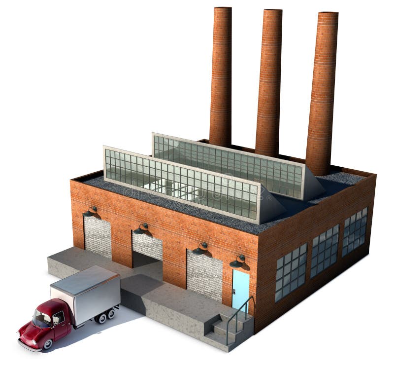 Het Silhouet Van De Fabriek Vector Illustratie - Illustration of ...