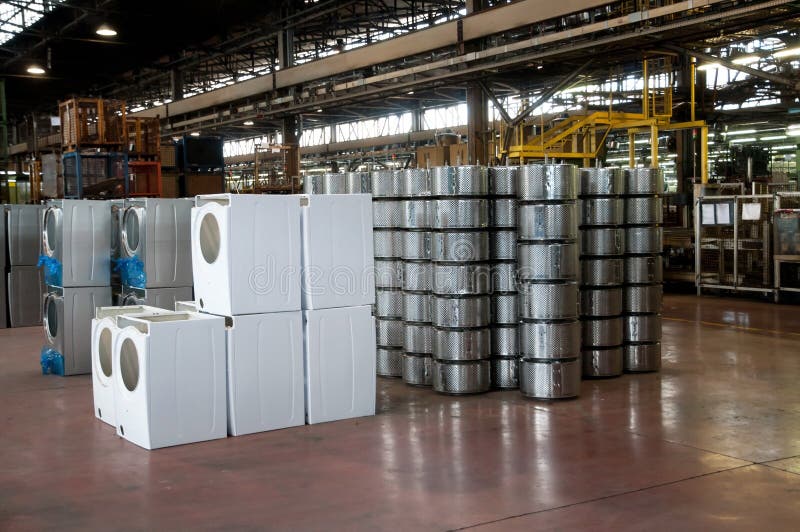 Fabriek: Wasmachine Productie Stock Foto - Image of vervaardiging ...