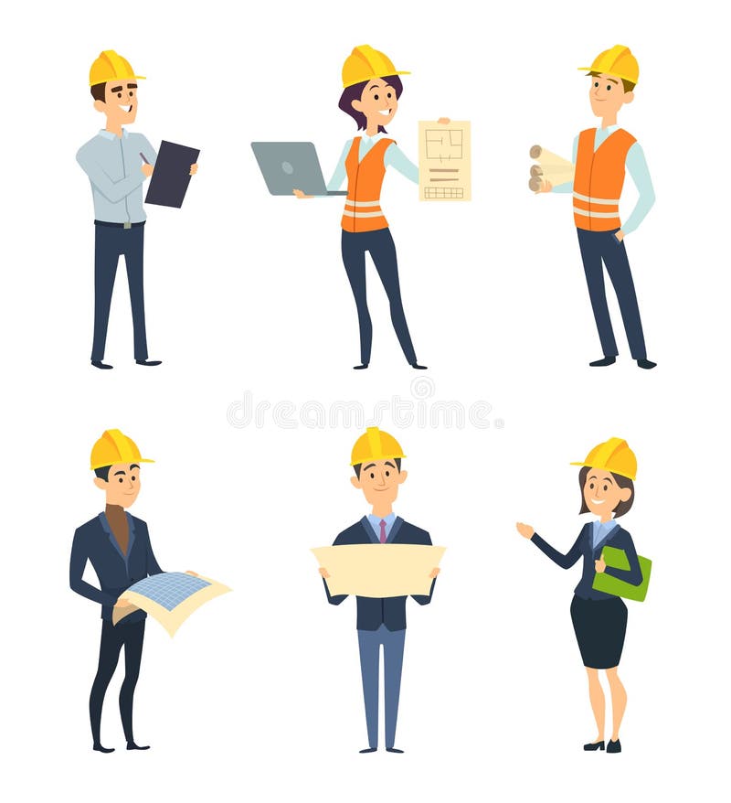 Fabrieksarbeiders Mannelijke En Vrouwelijke Architect En Techniek ...