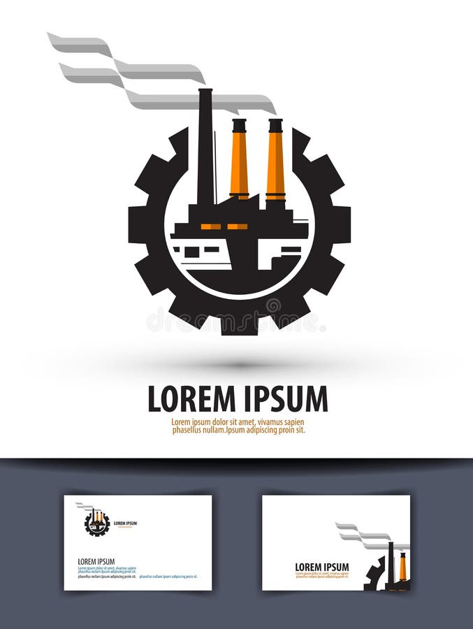 Fabrik, Anlage Logo, Ikone, Zeichen, Emblem, Schablone Vektor Abbildung ...