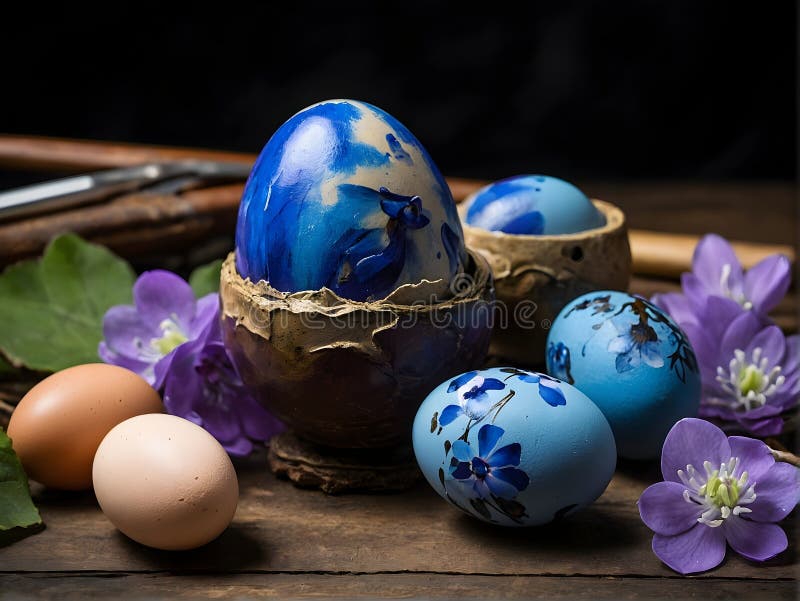 Easter Greeting with Colorful Eggs and Flowers Stock Illustration ...