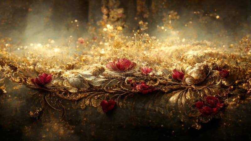 Fabulous Magic Solemn Golden Background Stock Illustration ...