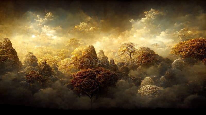 Fabulous Magic Solemn Golden Background Stock Illustration ...