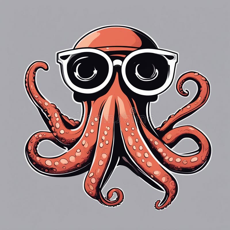 A Fabulous Octopus Created Using a Neural Network.Illustration of an ...