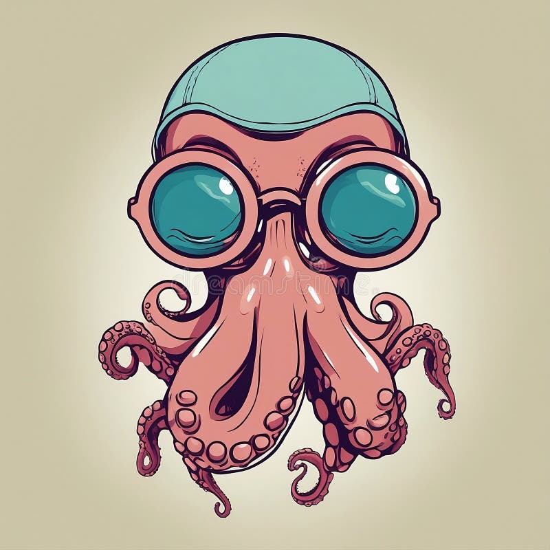 A Fabulous Octopus Created Using a Neural Network.Illustration of an ...