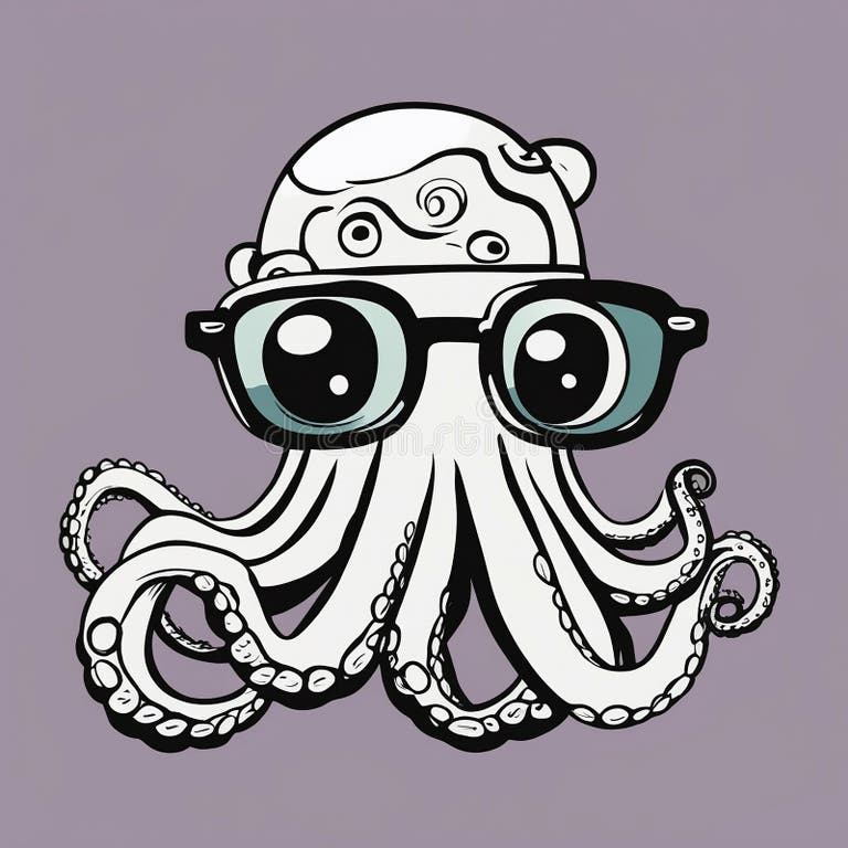 A Fabulous Octopus Created Using a Neural Network.Illustration of an ...