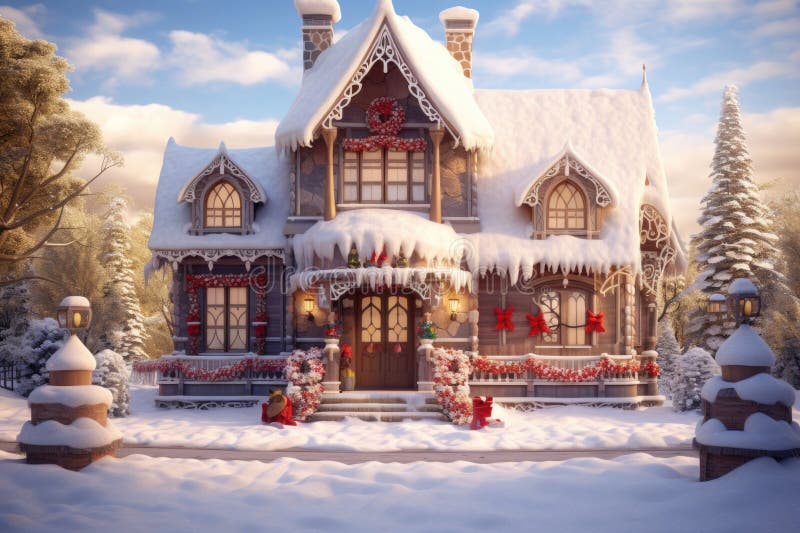 Fabulous Santa Claus House in the Forest Stock Photo - Image of home ...