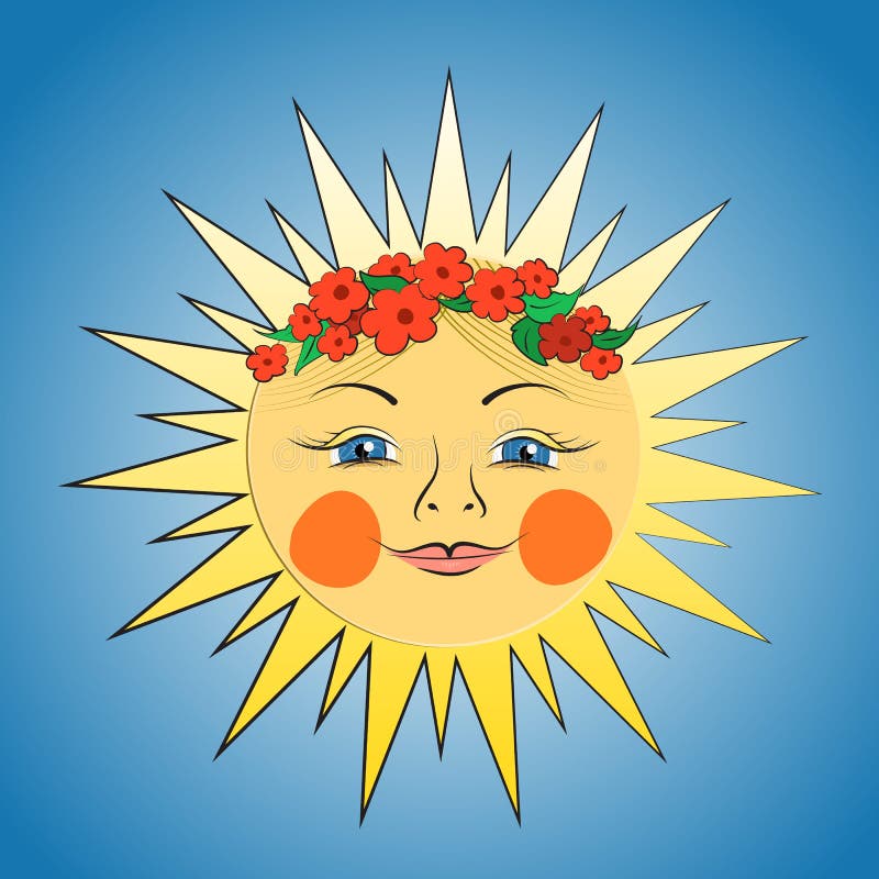 Fabulous sun girl stock vector. Illustration of icon - 62305843