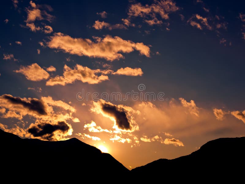 Fabulous Sunset on the Alps Stock Image - Image of magnificent, sunrise ...