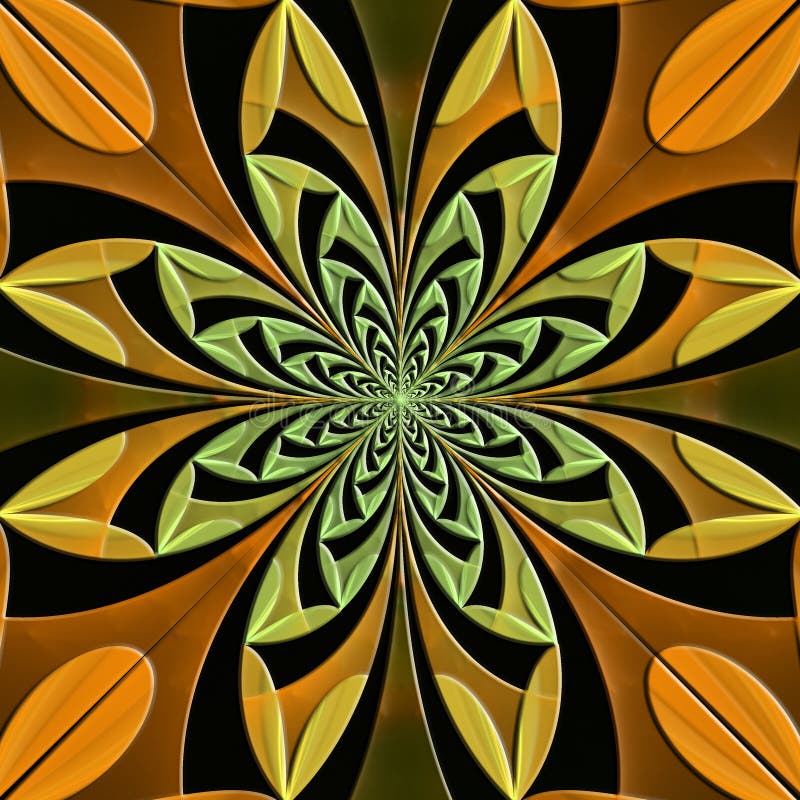 Fabulous Symmetrical Pattern of the Leaves with Embossed Effect. Stock ...