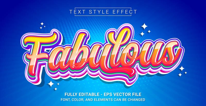Fabulous Text Style Effect. Editable Graphic Text Template Stock Vector ...