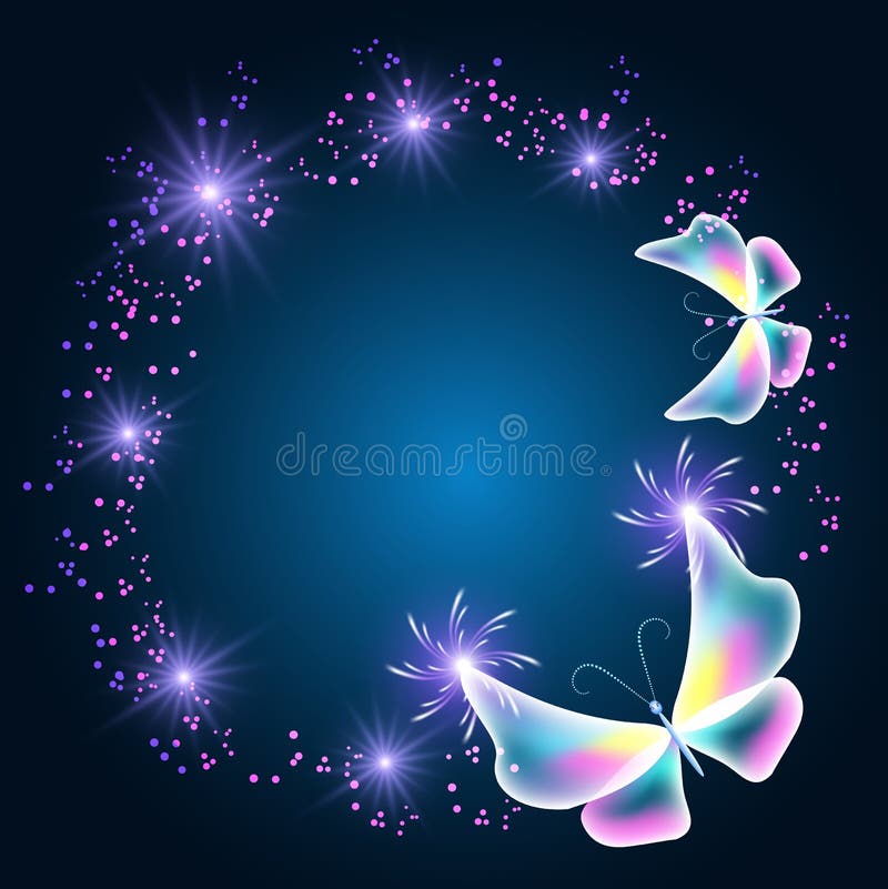 Fabulous Transparent Butterflies Stock Vector - Illustration of neon ...