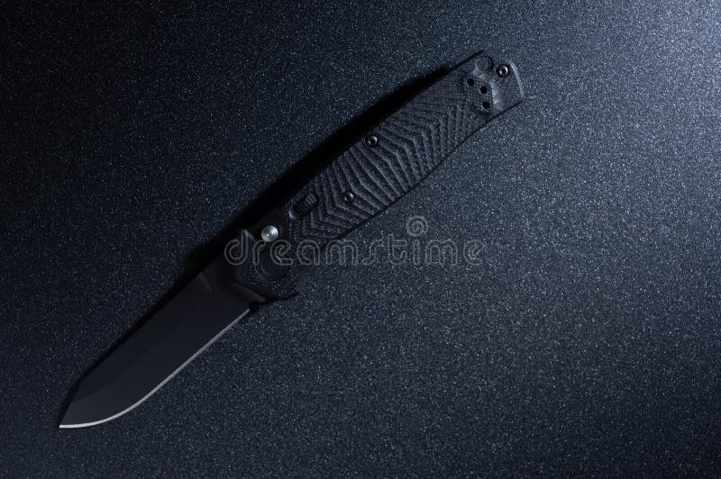 Faca Preta Diagonal. Faca De Classe Premium. Barra Plana Imagem de ...