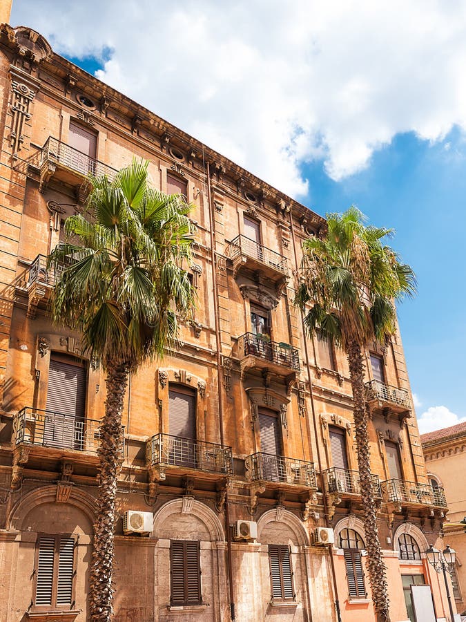 Facade of an Ancient Building in Taranto Italy Stock Image - Image of ...