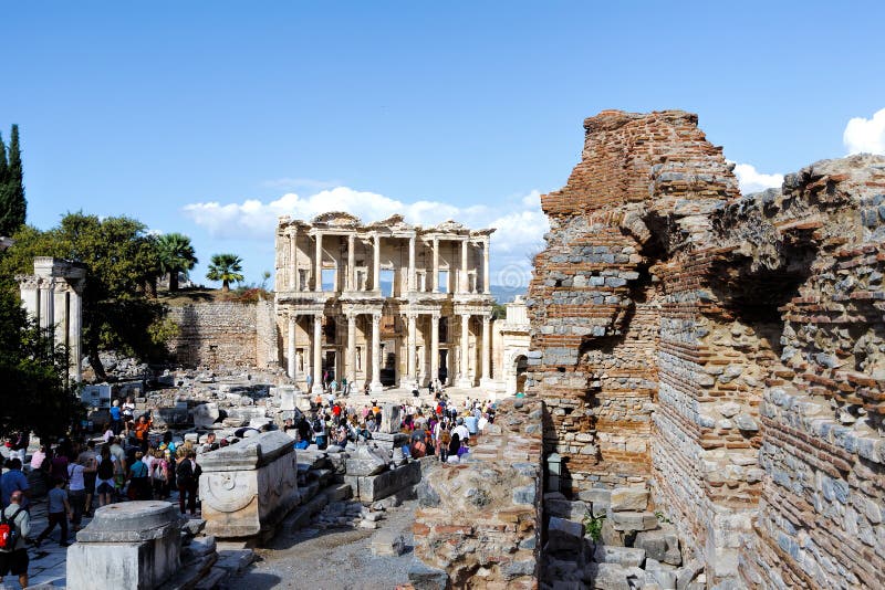 EPHESUS, TURKEY: Curetes Street with Colonnade and Odeon Near Agoda ...