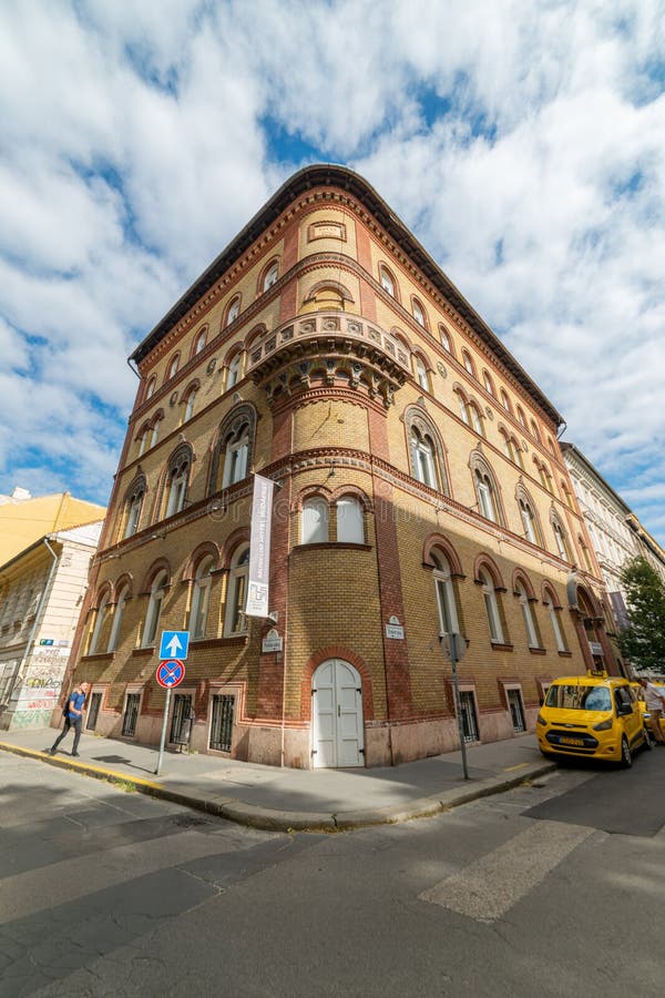 Facade of Andrassy AUB University Building in Budapest. Editorial ...